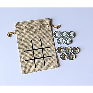 Religious Gift for Kids - Tic Tac Toe Game - Easter Basket Filler - Stocking Stuffer - Gift for Kids (Cross & Angel)