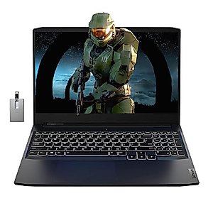 LENOVO IdeaPad Gaming 3 15.6” FHD 120Hz Laptop, AMD Ryzen 5 5600H, NVIDIA GeForce GTX 1650 4GB DDR6, 32GB RAM, 1TB SSD, Backlit Keyboard, Wi-Fi 5, Bluetooth, Black, Win 11 Pro, 32GB USB Card