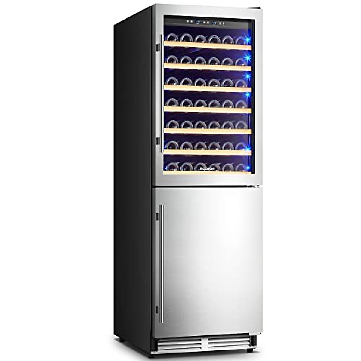 BODEGA 24 Inch Wine and Beverage Refrigerator Cooler,Dual Zone Wine Fridge with Memory Temperature Control 77 Bottles and 180 Cans,Built-In or Freestanding 2-in-1 Wine Cooler for Home Bar Kitchen