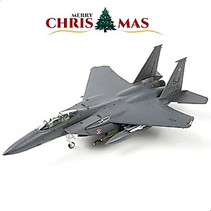NUOTIE Classic American Eagle F-15E Twin-Engine Fighter Pre-Build Model Kits 1:100 Aircraft Alloy Diecast Airplane Military Display Model Aircraft for Collection or Gift