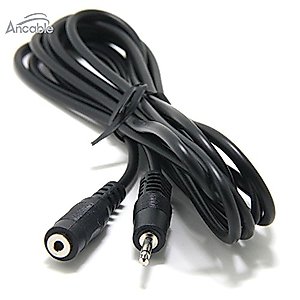 Ancable 2-Pack 6-Feet 2.5mm TS Monaural Mini Mono Audio Plug Jack Connector Male to Female Extension Cable for Harmony IR Blaster
