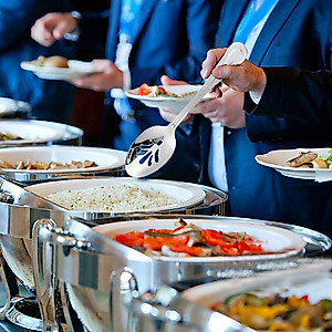 Serving Utensils, HaWare Stainless Steel Silverware Serving Set 5 Pieces, Pearled Edge Hostess Serving Set for Buffet Party Kitchen Restaurant, Mirror Finished & Dishwasher Safe