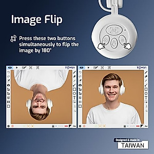 INSWAN INS-1 USB Document Camera — 8MP Ultra HD, Auto Focus, LED Light, Built-in Microphone, Mac OS, Windows, Chromebook Compatible for Distance Learning, Remote Teaching, Web Conferencing, Live Demo