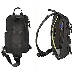 Larswon Backpack Purse, Small Backpack Sling Backpack Crossbody Bags for Women Men Chest Bag Travel Backpack Black