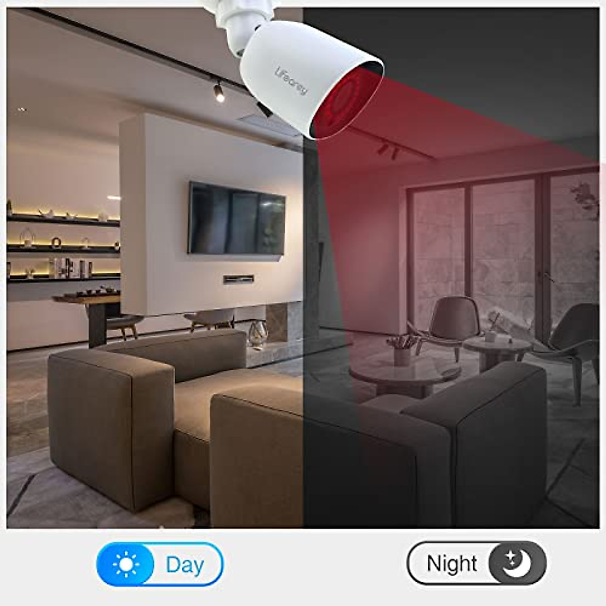 Lifoarey 5MP Outdoor CCTV Camera, Wired Security Camera, 4 in 1 TVI/CVI/AHD/CVBS, Full Time 24/7 Recording Surveillance, Compatible with 5MP DVR, Metal Housing, 100ft Black & White Night Vision, White