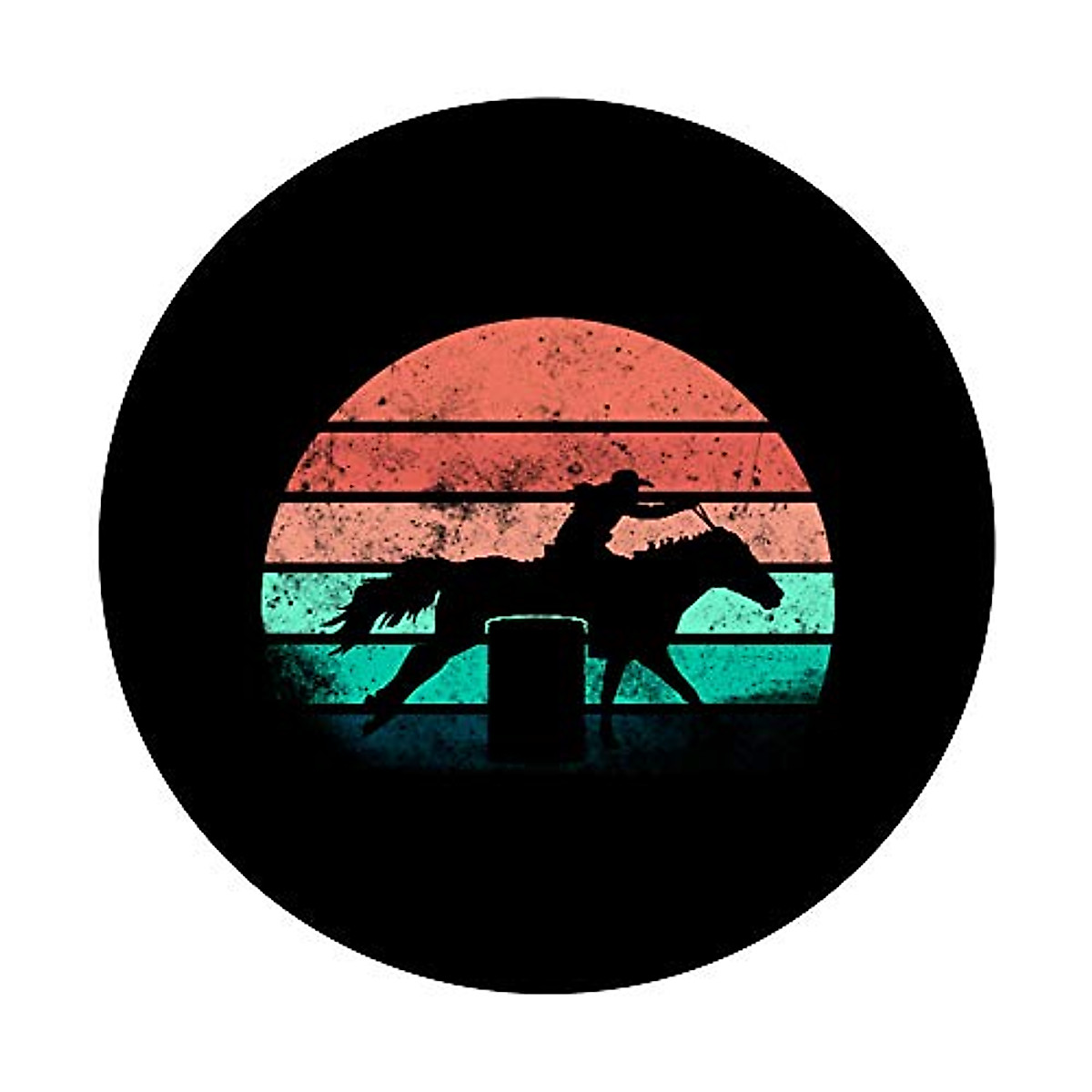 Barrel Racing Country Girl - Vintage Sunset Retro Rodeo PopSockets Swappable PopGrip
