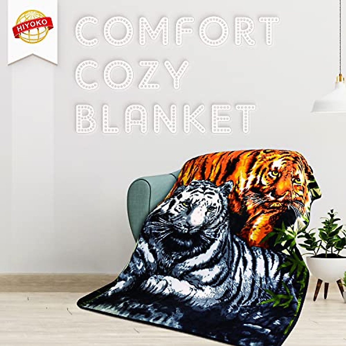 Tiger Blanket Mink Blanket Korean Blanket Heavy Blankets Queen Size Tiger Throw Blanket Korean Mink Blanket Tiger Statue Animal Blanket Bed Warm Blanket Full Queen Animal Blankets Mexican Blanket