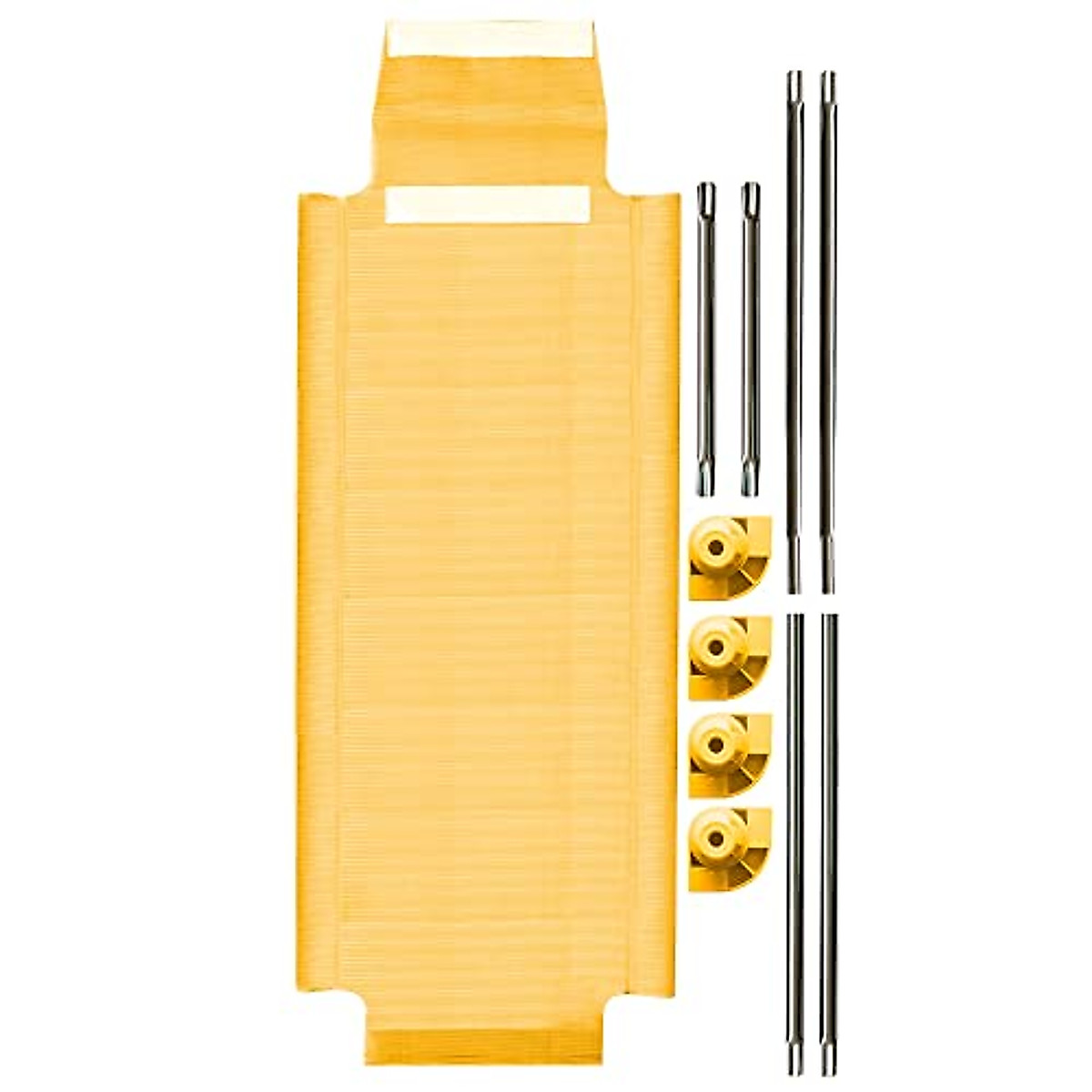 Acrimet Premium Stackable Nap Cot (Stainless Steel Tubes) (Yellow Cot - Yellow Feet) (1 Unit)