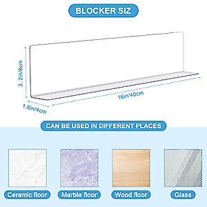 Qunclay 12 Pcs Under Couch Blocker for Kid and Pet Toys Toy Blocker for Under Couch Clear Toy Blockers for Furniture Adjustable Clear Toy Blocker with Strong Tape(16 x 1.6 x 3.2 Inch, 12 Pcs)