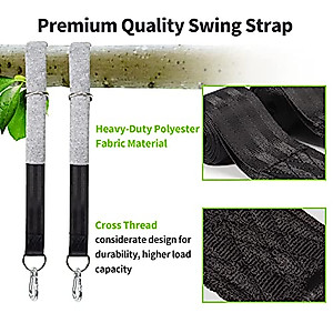 5FT Tree Swing Hanging Straps Kit 2 Pack, Holds 2000 lbs, 2 Tree Swing Straps+2 Heavy Duty Screw Lock Carabiners+2 Tree Protectors+Swivel Hook, Fast & Easy to Hang Any Swing or Hammock