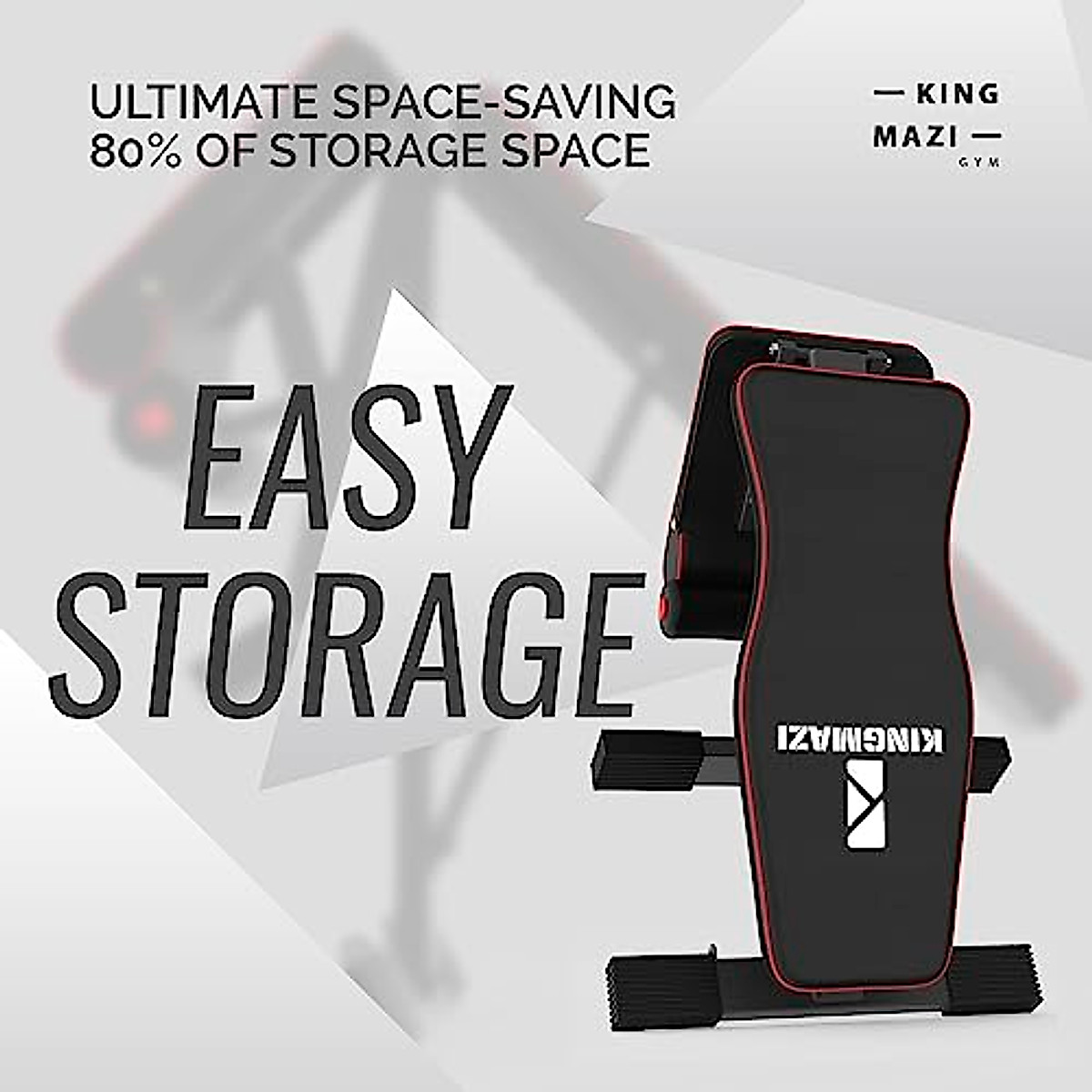 KINGMAZI Adjustable Weight Bench, Exercise Workout Bench for Full Body Workout- Multi-Purpose Foldable Bench, Folding Dumbbells Bench with Resistance Band Set