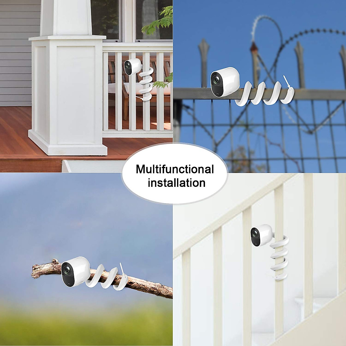 HOLACA Flexible Twist Security Camera Mount, Compatible with Wyze Cam Outdoor Camera, Arlo Essential, Arlo Pro 5s Pro 4 Pro 3 Pro 2, Arlo Ultra, Roelink Argus, Motorola Baby Monitor,2-Pack (White)