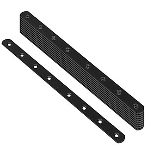 MOUNTAIN_ARK 10 Pack Black Flat Mending Plate, 11-5/8" x 3/4" Steel Straight Connector for Wood