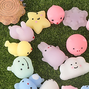 24 PCS Squishy Toys Mochi Party Favor for Kids Gift Prizes for Kids Classroom Desk Pets Birthday Easter Christmas Goodie Bag Random Animal
