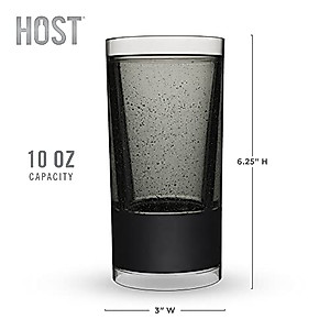 HOST Cocktail Freeze Tumbler, Frozen Cocktail Glass, Double Walled Insulated Glasses, Iced Coffee Tumbler, BPA Free Drink Cooler, 10 oz., Black