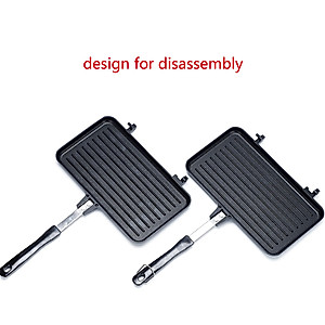 Csnbfiop Aluminium Alloy Toast Maker Frying Pan Breakfast Cooking Pan Aluminum Alloy