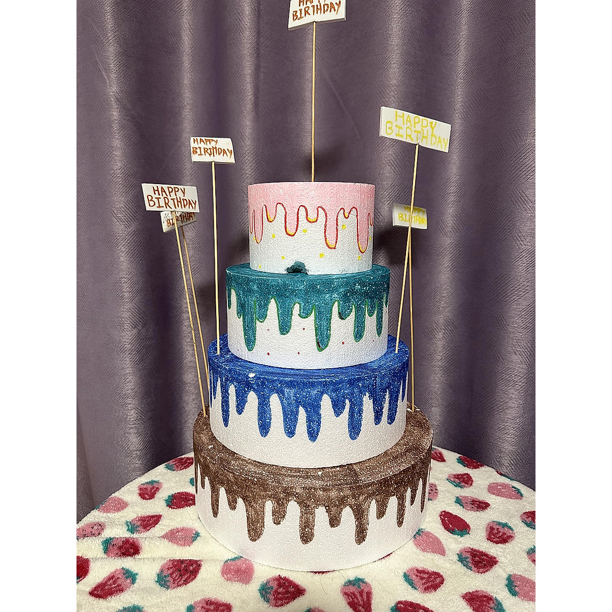 Crafare 5 Tiers Round Foam Cake Dummies Set 20 Inch Tall White Fake Cake Dummy Set 4“ 6” 8“ 10” 12“ for Wedding Supplies Baby Shower Birthday Decorating Display