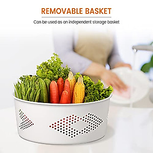 JELLYRATTBIT 5 Tier Round Rotating Multi-Layer Kitchen Storage Rack, Fruit and Vegetable Storage Basket Floor-Standing Storage Rack Household Storage Rack for Kitchen Living Room Toilet - White