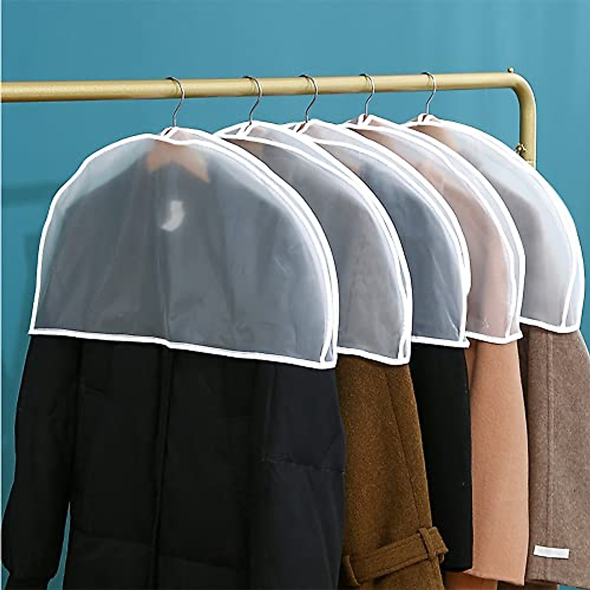 Fxkoolr Clear Vinyl Shoulder Covers Closet Suit Protects Storage Home Decor Set of 10 12"H x 24"W x 2"D for Suit, Coats, Jackets, Dress Closet Storage