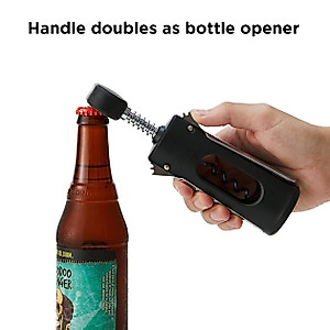 Rabbit Premium Wine Wing Corkscrew Wine Opener and Bottle Opener, Black 2.36 x 1.97 x 7.68 IN
