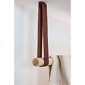KEYAIIRA - Leather Ceiling Mounted Curtain Rod Mount - modern wardrobe clothing rack hanging hook for clothing drying rack storage bracket window treatment Scandinavian minimal hangers living room
