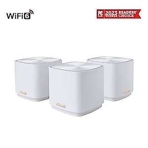 ASUS ZenWiFi AX Mini (XD5) Dual-band Whole Home Mesh WiFi System (3 Pack), WiFi 6, 802.11ax, up to 5000 sq ft & 5+ rooms, AiMesh, Lifetime Internet Security, Parental Controls, Easy Setup