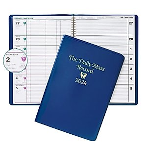The 2024 Daily Mass Record Book by Franklin X. McCormick | Ecclesiastical Year | Planner Lays Flat on Desk | Keep Track of Daily Catholic Readings | Vestment Color Guide | Organization for Church and Clergy