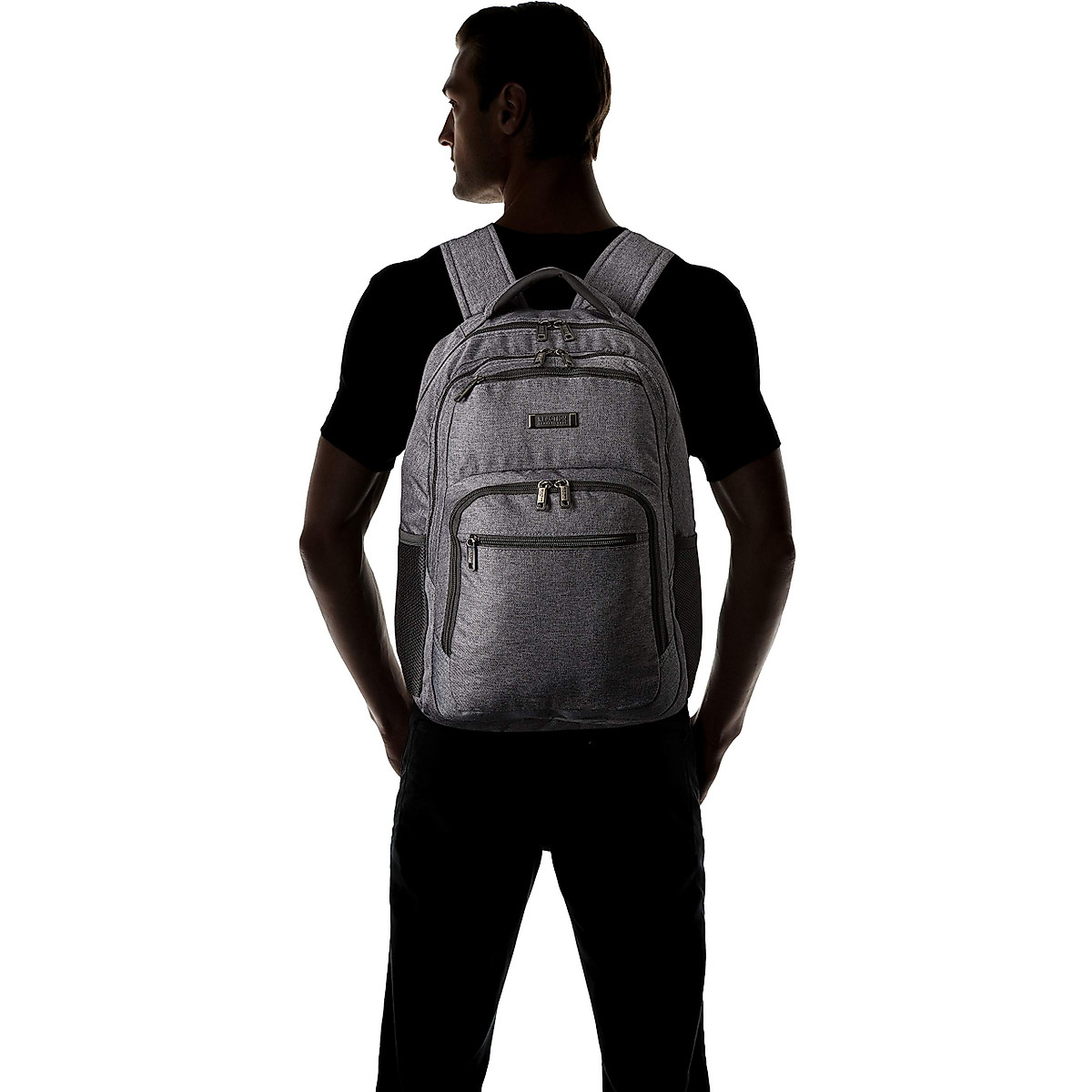Kenneth Cole REACTION Travelier Multi-Pocket Laptop & Tablet Business, School, & Travel Backpack Bag, Charcoal, One Size