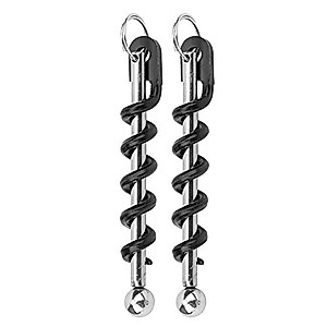 2Pcs Portable Stainless Steel Wine Beer Bottle Openers with Keychain Multi‑Functional Corkscrews for Home Kitchens,Cafes, Restaurants,Outdoor Picnics,Camping and Parties Black