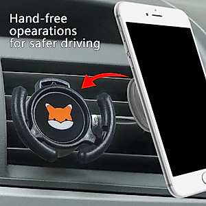 HOMEFOX Car Vent Mount Holder - Compatible for Popsocket - Car Mount for Pop Grips Collapsible Phone Socket Holder for Pop Mount Car Device with Secure AC Vent Clip, Horizontal Air Vent ONLY (Black)