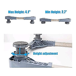 Washing Machine Base Refrigerator Stand Universal Mobile Base Multi-Functional Size Adjustable Base With 4 Strong Feet for Washer Dryer and Washing Machine Dolly (4 feet)