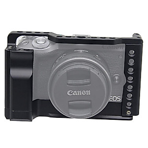 Easy Hood Camera Cage for Canon EOS M6 Mark II Mirrorless Digital Camera, Vlogging Video Shooting Filmmaking Rig Stabilizer with Cold Shoe 1/4" Thread Holes & 3/8" Locating Hole