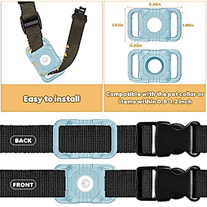 Airtag Dog Collar Holder, Silicone Apple Airtag Holder for Dog Collar, Waterproof Protective Air Tag Holder Case Compatible with Cat Dog Collars Loop & Backpack Accessories - Blue