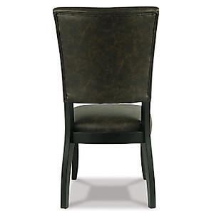 Benjara 21 Inch Dining Side Chair, Set of 2, Cushioned Seating, Brown Upholstery