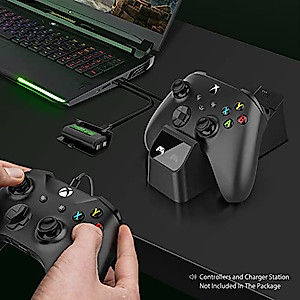 2 Pack Rechargeable Controller Battery Pack for Xbox One/Xbox Series X S with 4 Battery Cover Long-Lasting Play and Charge Kit with Micro USB Charging Cable for Xbox 1 S/X/Elite Wireless Remote