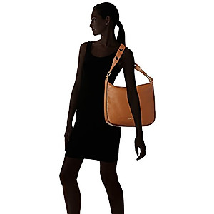 MICHAEL Michael Kors Womens Raven Leather Tote Shoulder Handbag Brown Large