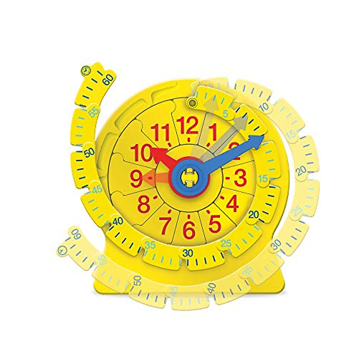 hand2mind - 92286 Number Line Clock for Kids Ages 5-10, Turn A Number Line Into A Clock, Hands-on Way to Go from Counting Numbers to Telling Time, Learning to Tell Time Clock, Homeschool Supplies (Set of 1)