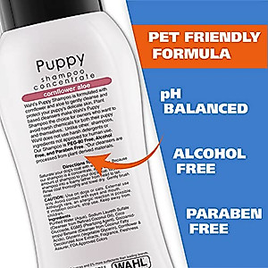 Wahl Gentle Puppy Shampoo for Pets – Cornflower & Aloe for Grooming Dirty Dogs - 24 Oz - Model 820002A