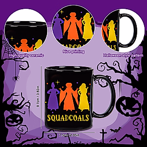 Whaline 2Pcs Halloween Mug Set 12oz Witch Coffee Mugs Hocus Pocus Ceramic Drinking Mugs for Home Table Centerpieces Housewarming Gift Office School