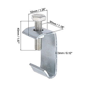 uxcell Galvanized Steel M10 G Clamp Duct Flange Clip for Rectangular Tube Connection