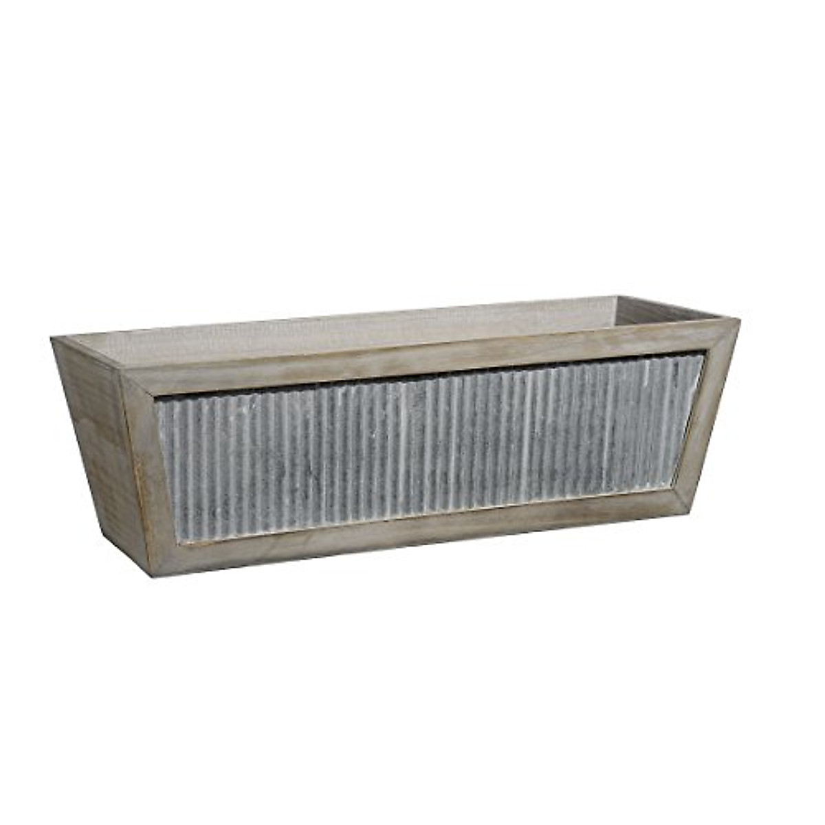 Classic Home and Garden Wood Window Box - Galvanized Accent