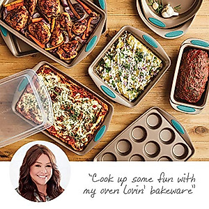 Rachael Ray Cucina Nonstick Bakeware with Grips, Nonstick Cookie Sheet / Baking Sheet - 11 Inch x 17 Inch, Latte Brown