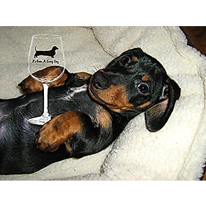 Drinking Divas - It's Been a Long Day 13oz Stemmed Wine Glass | fun glassware with dachshund, wiener dog | Birthday, Christmas or Mother's Day gifts for women mom sister or special occasion present