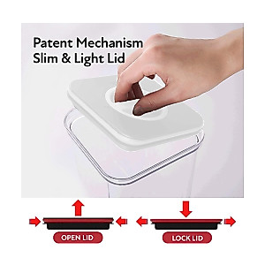 Neoflam Airtight Smart Seal Food Storage Container (Set of 3) | Crystal Clear Body, Matte Black Lid | Modular, Stackable, Nestable Design | Easy to Clean, BPA Free (Rectangle, 3,6L)