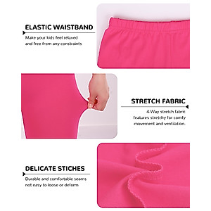 BOOPH Girls Bike Shorts Kids Cartwheel Shorts Biker Dance Shorts for Toddler Girl 3 Pack 5-6T Black Navy Rose Red