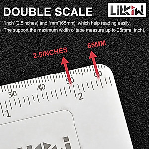 LitKiwi 1PCS Double Scale Measuring Tape Clip,304 Stainless Steel Measuring Tool,Accurately Position Measure Tool,Fixed Point Measurement,Corners Clamp Precision Marking Tool