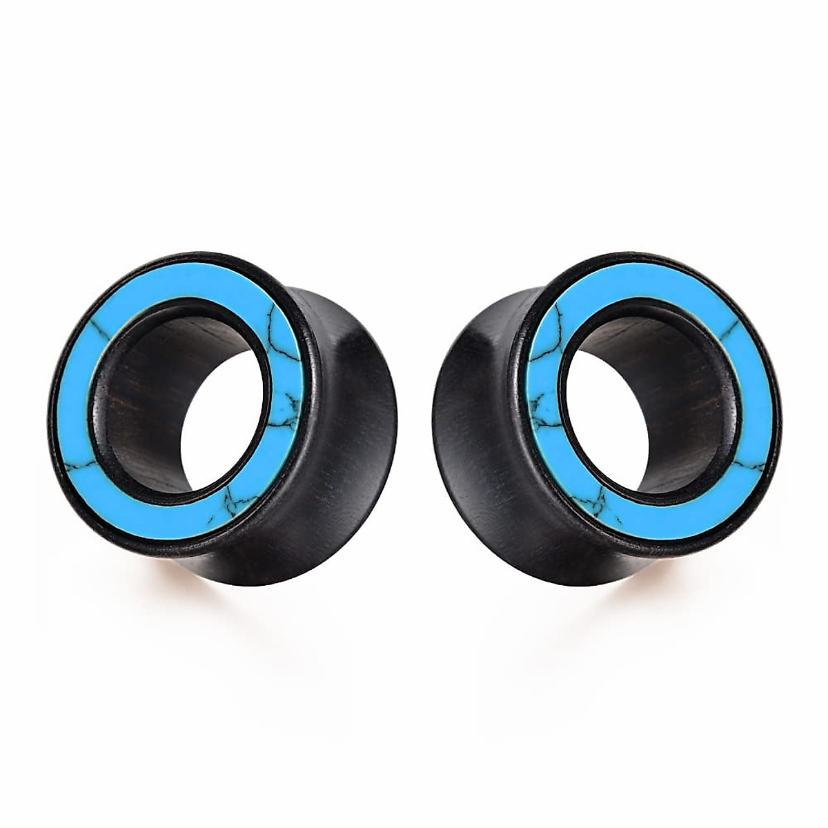 TBOSEN 6PCS Sets Sandalwood Gauges Wood Tunnels Wooden Ear Plugs Earrings Body Jewelry Stretching Tapers Expanders 0g-1" in 8mm-25mm(1/2")