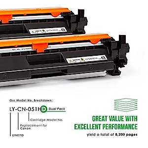LINKYO Compatible Toner Cartridge Replacement for Canon 051H 051 High Capacity (Black, 2-Pack)