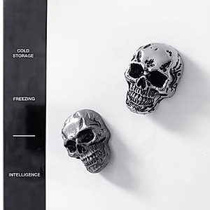 6 Pcs Skull Refrigerator Magnets,Cool,Strong,Cute,Funny Goth Fridge Magnets for Adults, for Kitchen Decor,Office Whiteboards, and Lockers, Pins for Maps, Calendars, Files, Notes, and Photos (Black)