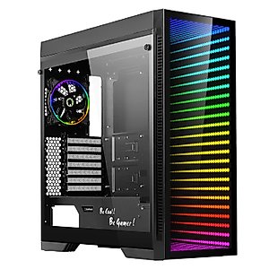 Gaming Case Full Tower, with Tempered Glass Side Panel & ARGB LED Mirror, Supports 7x120mm Fans, GAMEMAX Abyss-TR